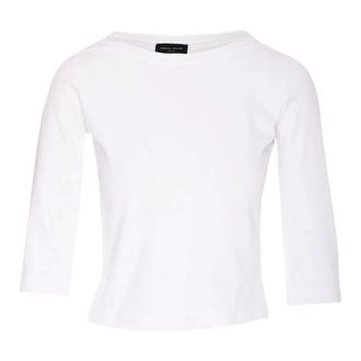 Roberto Collina Femme, Tops, Blanc, Taille: 42 FR Pull col bateau pour femmes