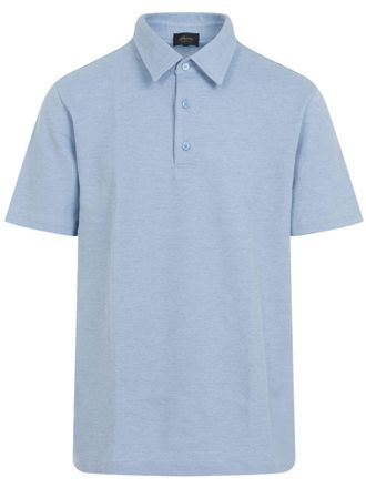 Brioni polo en coton biologique - Bleu