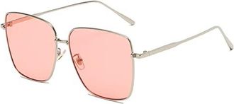 Generic Lunettes de soleil tendance en métal à large monture pour hommes et femmes pour tir dans la rue, vacances en plein air pare-soleil (couleur : C, taill
