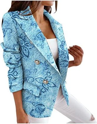 Generic 2026 Vestes pour femme en fausse laine mince Trench Jacket pour femme Slim Long Manteau dext&eacute;rieur, bleu, XXL
