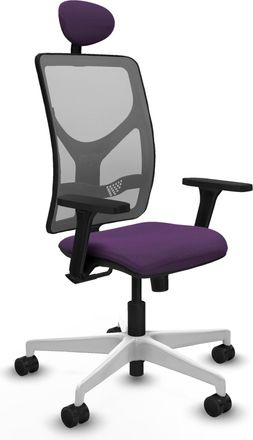 Piqueras y Crespo Gepolsterter Schreibtischstuhl mit 3D-Armen, h&ouml;henverstellbarer Lendenwirbelst&uuml;tze und festem Kopfteil, ausgestattet mit 3-fach verstellbarer R&uuml;ckenle