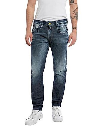 Replay Herren Jeans Anbass Slim-Fit Hyperflex mit Stretch, Bleu (Dark Blue 007-5), 30W / 34L