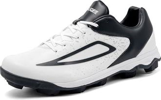 Generic Chaussures de Baseball performantes l&eacute;g&egrave;res Semelle MD r&eacute;active Crampons en Caoutchouc pour Jeu comp&eacute;titif mouvements Rapides Hommes Femmes,Blanc,41 E