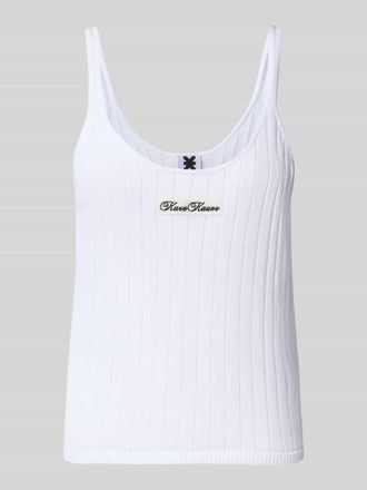 Karo Kauer Stricktop mit Label-Patch
