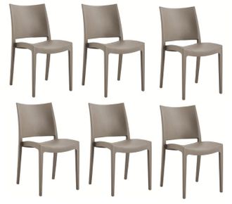 Far Kit 6 Sedie Polipropilene Cucina Ristorante Sedia Interno Esterno Tortora 597fla