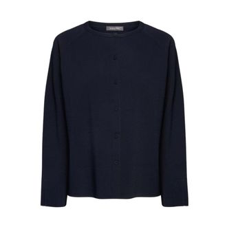 Elena Miro Klassische Strickjacke mit Viskosemischung - - Knitwear - Damen - Blau - L