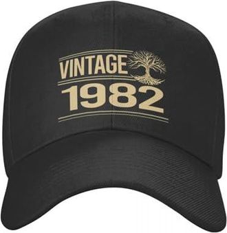 Generic Casquette de baseball unisexe r&eacute;tro fabriqu&eacute;e en 1982 Arbre de vie Chapeau de camionneur adulte 40e anniversaire ans casquette de baseball hommes femm