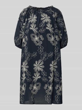 Milano Knielanges Kleid mit Rundhalsausschnitt und Raffungen