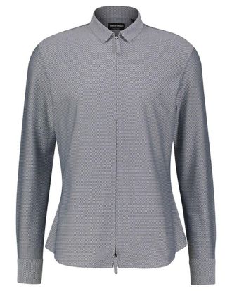 Giorgio Armani Herren Hemd mit Reißverschluss Slim Fit