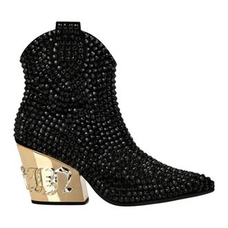 Philipp Plein Femme, Chaussures, Noir, Taille: 38 EU Cowboy Mid-Heel Bottes Gothic Plein