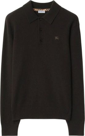 Burberry Homme, Pulls, Brun, Taille: M Luxury Knit Long Sleeve Polo