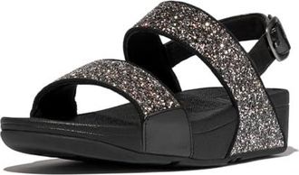 FitFlop Sandales Lulu multi-tons &agrave; paillettes avec sangle arri&egrave;re pour femme, Noir, 36 EU