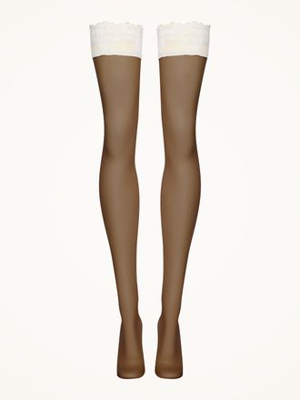Wolford Halterlose Feinstr&uuml;mpfe Nude beige