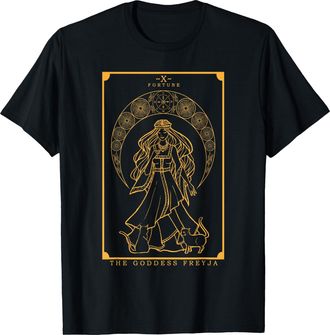 The Ghoulish Garb Tarotkarte Freyja nordische G&ouml;ttin Freya Heidnische Hexe Katze Geschenk T-Shirt