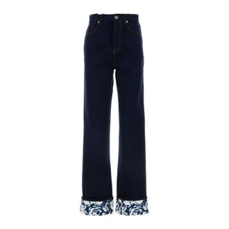 Burberry Femme, Jeans, Bleu, Taille: W25 Pantalon en denim &agrave; revers contrastants