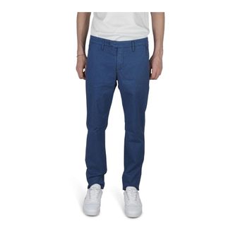 Jeckerson Blaue Slim Fit Hose mit Polka Dots - - Trousers - Herren - Blau - W31