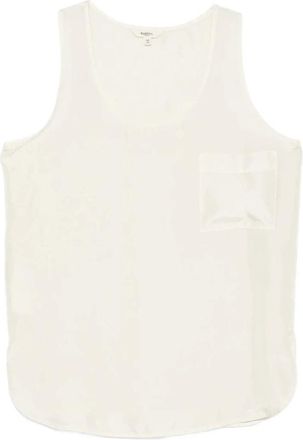 Barena Femme, Tops, Beige, Taille: 40 FR Pearl Scoop Neck Chest Pocket Sleeveless Top