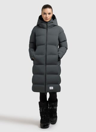 Khujo Steppmantel KHUJO FINNIE3, Damen, Gr. XXL, foam gr&uuml;n, 100% Nylon, unifarben, eingesetzt elastischer Bund mit Windstopper, M&auml;ntel Steppmantel, Topselle