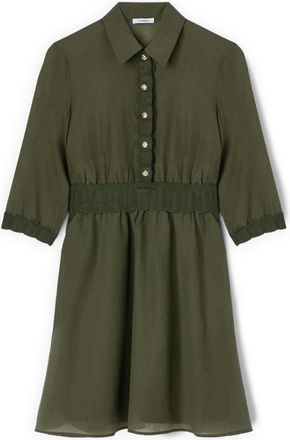 Motivi Femme, Robes, Vert, Taille: 42 FR Robe-chemise en cr&ecirc;pe de lyocell m&eacute;lang&eacute;