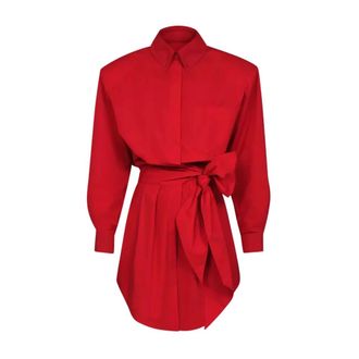 Alexandre Vauthier Femme, Robes, Rouge, Taille: 36 FR Robe chemise rouge avec boutons