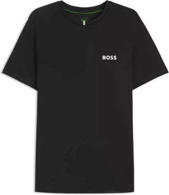 HUGO BOSS Homme, Tops, Noir, Taille: S T-shirt sportif col rond &agrave; manches courtes