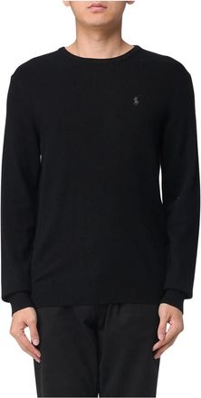 Polo Ralph Lauren Pull en laine &agrave; col rond - Homme - Pulls - Noir - Taille: S