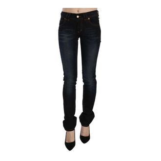 John Galliano Femme, Jeans, Noir, Taille: W26 Pantalon D&eacute;contract&eacute; en Denim Coupe Slim Taille Moyenne