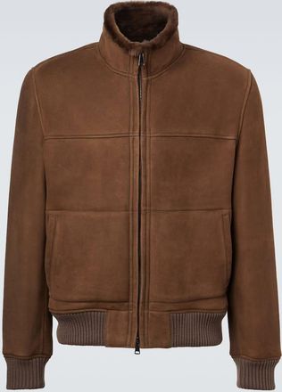 Thom Sweeney Bomberjacke aus Veloursleder mit Shearling