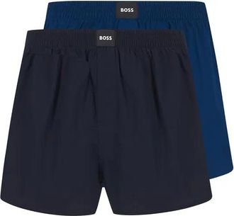 HUGO BOSS Herren Schlafanz&uuml;ge blau Baumwolle gestreift