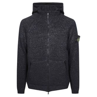 Stone Island Wendbare Kapuzenjacke mit Rei&szlig;verschluss - - Knitwear - Herren - Blau - 2XL