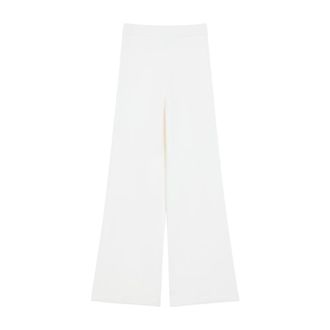 Max Mara Gerade geschnittene Wollhose - - Trousers - Damen - Wei&szlig; - XL