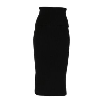 Iro Iro, Femme, Jupes, Noir, Taille: 38 FR Jupe Midi en Maille C&ocirc;tel&eacute;e