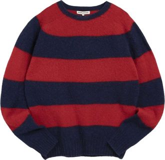 Ymc You Must Create pull Suedehead rayé - Bleu