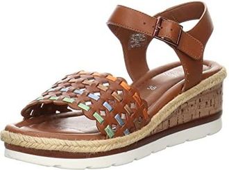 Ara Femme Cadiz Sandale, Cognac Jaffa Whisky Sky Piselo, 36 EU Étroit