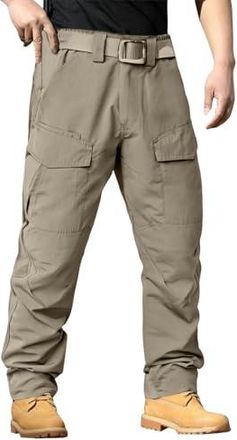 Generic Pantalon de travail cargo l&eacute;ger pour homme, randonn&eacute;e, escalade, voyage, plein air, kaki, 3XL