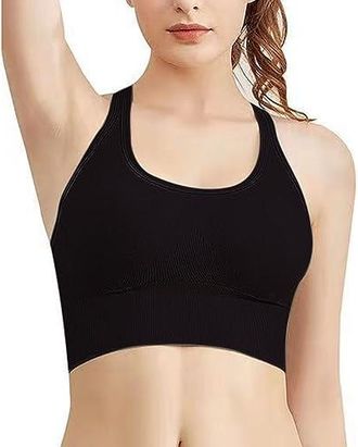 Generic Soutien-gorge dentraînement pour femme - Ouverture arrière réglable - Amovible - Coussin de poitrine - Soutien-gorge de sport avec bonnets rembourrés,