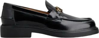 Tod's Femme, Chaussures, Noir, Taille: 38 1/2 EU Mocassins en cuir de veau