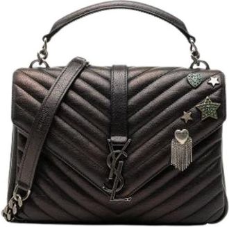 Saint Laurent Pre-owned Sac Coll&egrave;ge - Femme - Pre-owned - Noir - Taille: ONE Size