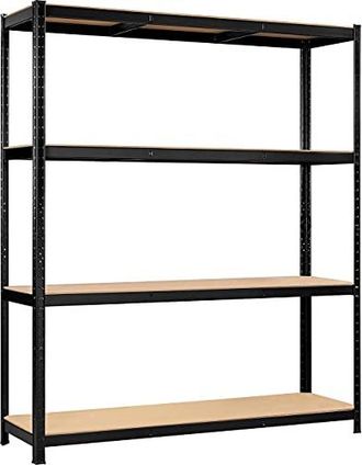 Yaheetech &Eacute;tag&egrave;res de Rangement 150 x 45 x 180 cm Charge Lourde Max 1024 kg Clipsable R&eacute;sistant &Eacute;tag&egrave;res de Rangement Garage Cuisine Chambre Noir