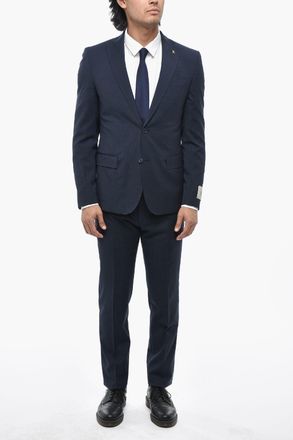 Corneliani CC COLLECTION Ein-Knopf-Anzug aus reiner Schurwolle mit Micro-Karo und doppelten Seitenschlitzen Corneliani
