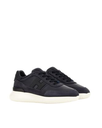 Hogan Mens Sneakers Interactive&sup3; Blue Blue-Navy External: Calfskin Trainers Blue/navy