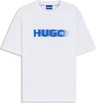 HUGO BOSS Hommes Nalax T-Shirt Unisexe &agrave; Logo imprim&eacute; flout&eacute;