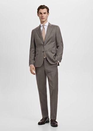 Mango Sakko Venecia aus 100 % Schurwolle mittelbraun - Herren - 48 - MANGO MAN