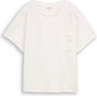 Tom Tailor T-Shirt T-Shirt Loose Fit Scuba T-Shirt mit Brusttasche