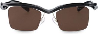Prada Sonnenbrille mit eckigem Gestell - Schwarz
