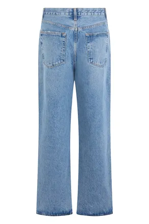A Gold E Womens Jeans Straight Cut Light Blue Cotton Organic Skinny