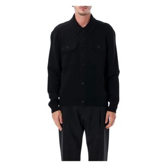 Tom Ford Homme, Chemises, Noir, Taille: XL Chemise d&eacute;contract&eacute;e en laine et cachemire double face