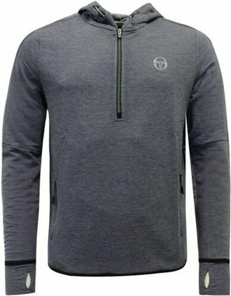 Sergio Tacchini Langarm halb Rei&szlig;verschluss auf Kapuze graue Herren Idra Pullover 37678 961