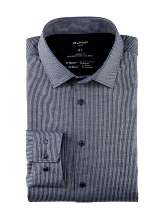 Olymp Herren Oberhemd Langarm Luxor 24/Seven,Faux Uni,24/7 - Luxor modern fit,13 New Kent,Marine 18,43