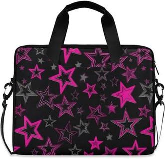 Alaza Sac pour ordinateur portable de 40,6 à 15,6 avec motif étoile rose et noire, sac à bandoulière pour homme et femme, étudiant, travail, sac fourre-tout